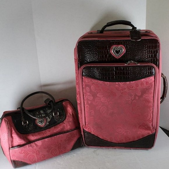 Brighton | Bags | Rare Brighton Pink Luggage 22 Roll Around Carry On ...